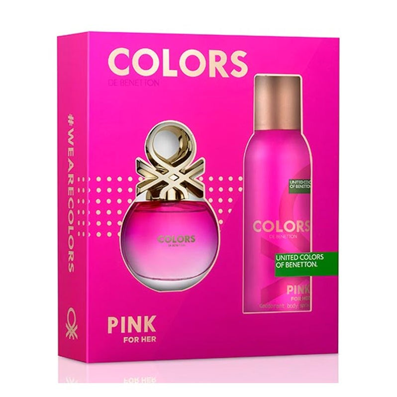 Set Benetton Colors Pink Edt 50 Ml + Deo Body Spray 150 Ml - Yauras ...